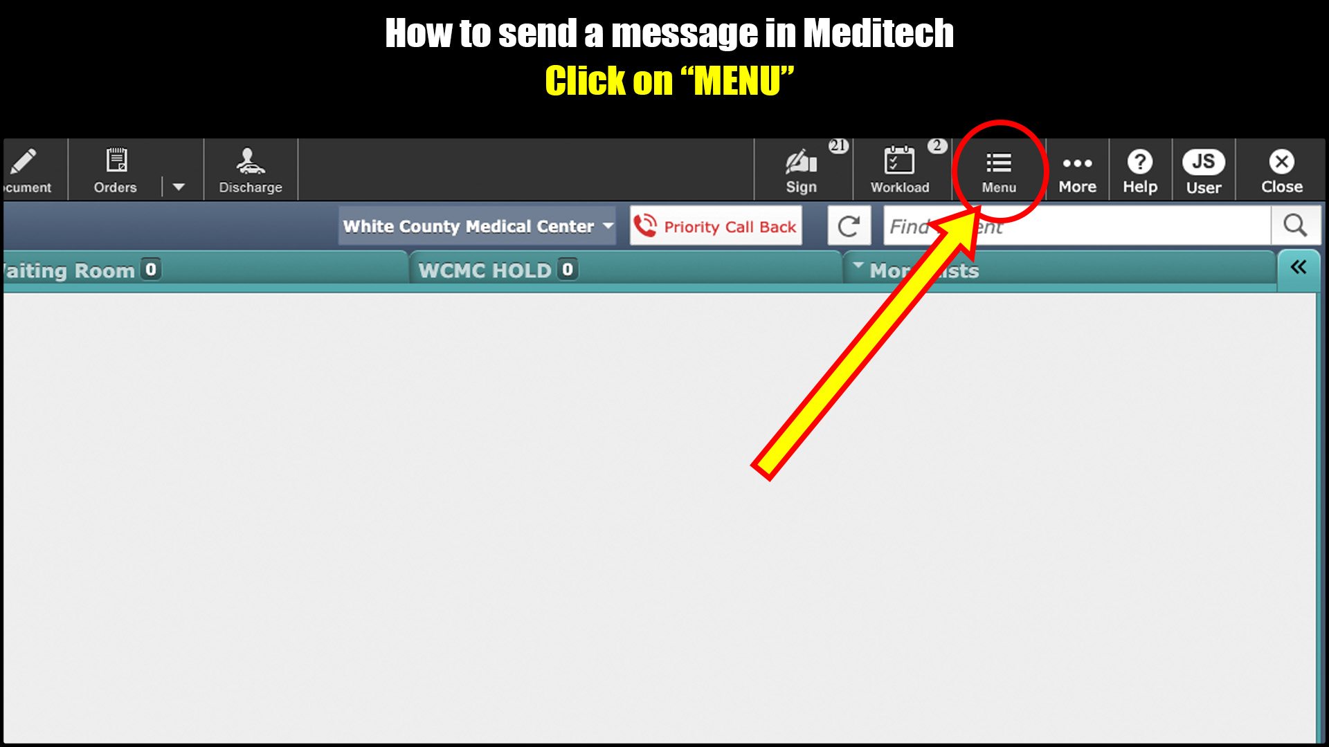 Send a message within Meditech | Searcy EM